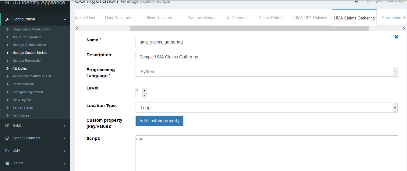 UMA 2 : Introduce new "UMA Claims Gathering Script" · Issue #590 · GluuFederation/oxTrust · GitHub