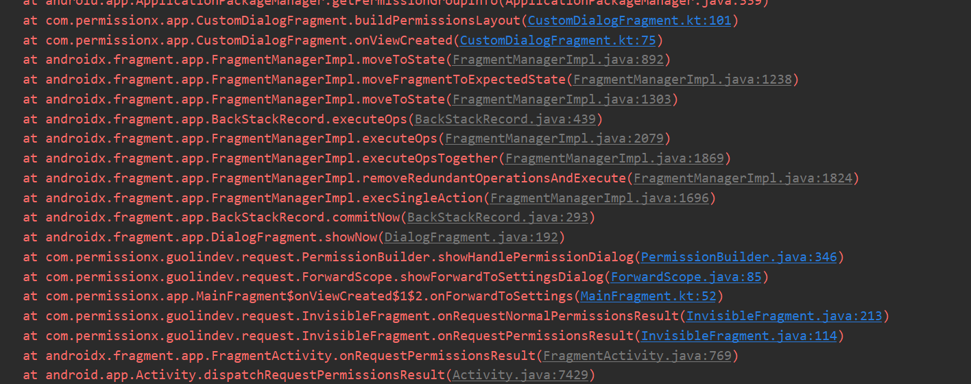Caused by: android.content.pm.PackageManager$NameNotFoundException: android.permission-group ...