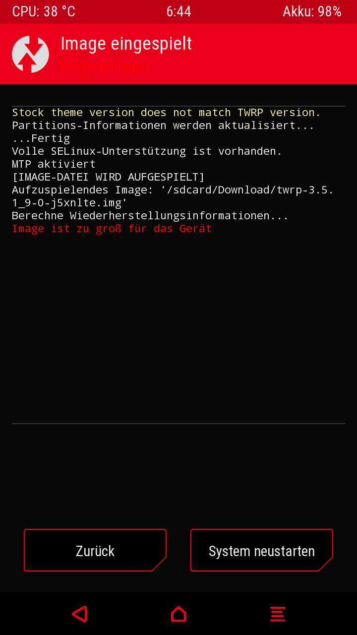 TWRP image too big for this device · Issue #3 · TeamWin/android_device_samsung_j5xnlte · GitHub