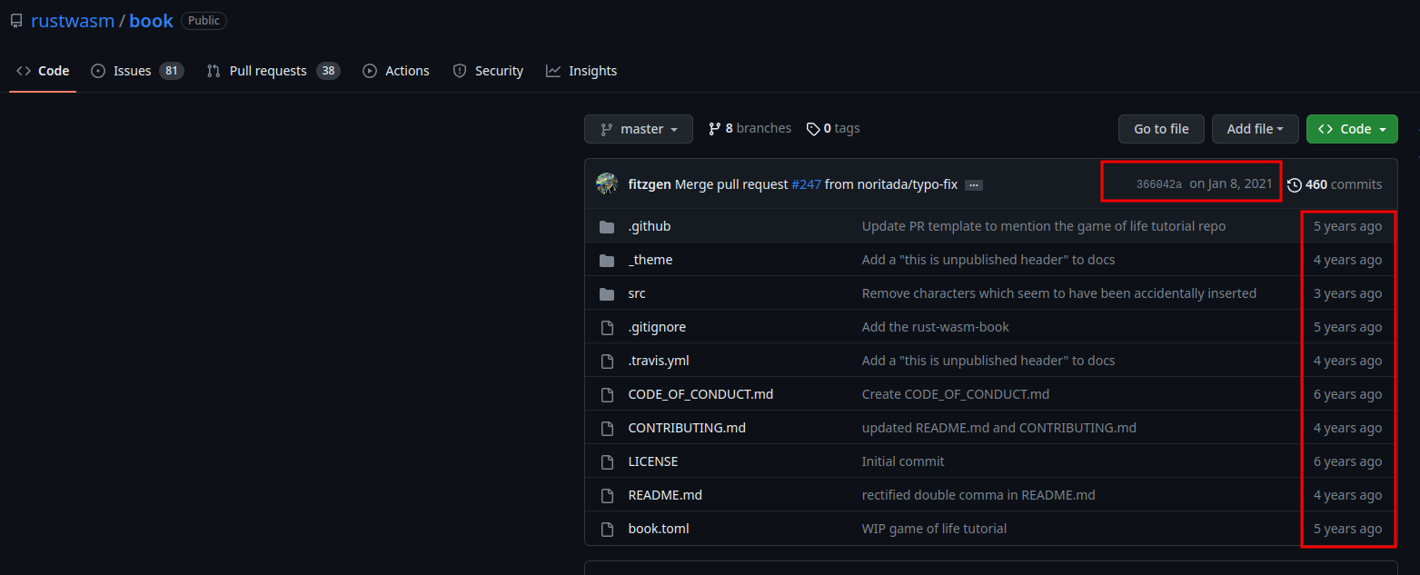 Updated attribute in repo list doesn't match last commit · community · Discussion #53550 · GitHub