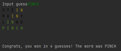 GitHub - Griffinrw/Wordle: Python version of the popular Wordle game. Based off of https://www ...