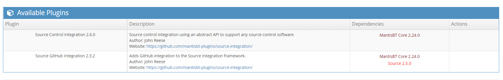 No install button for the plugin · Issue #404 · mantisbt-plugins/source-integration · GitHub