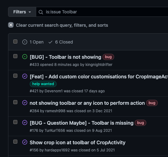 [BUG] - Toolbar is not showing · Issue #433 · CanHub/Android-Image-Cropper · GitHub