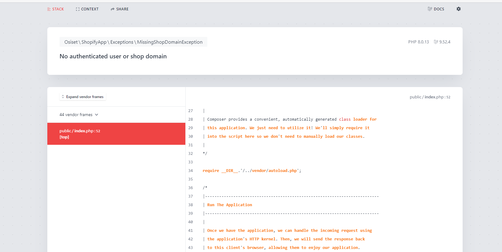 App Dashboard did not load on Shopify store. · Issue #107 · Kyon147/laravel-shopify · GitHub