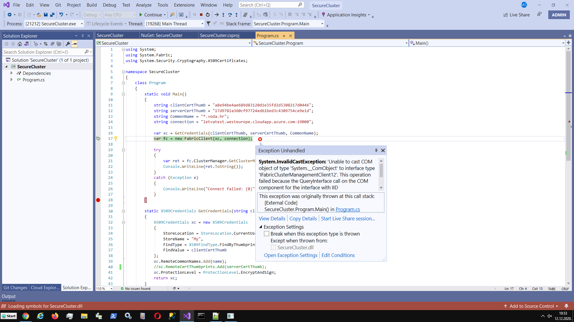 Microsoft.ServiceFabric FabricClient error · Issue #1120 · microsoft ...