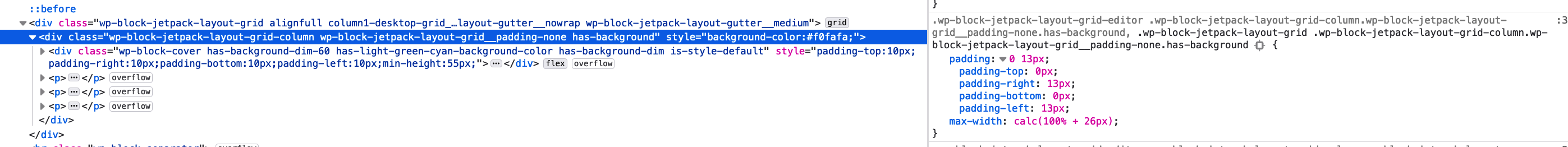 Seedlet: Layout grid block adds an incorrect padding by default · Issue #4957 · Automattic ...