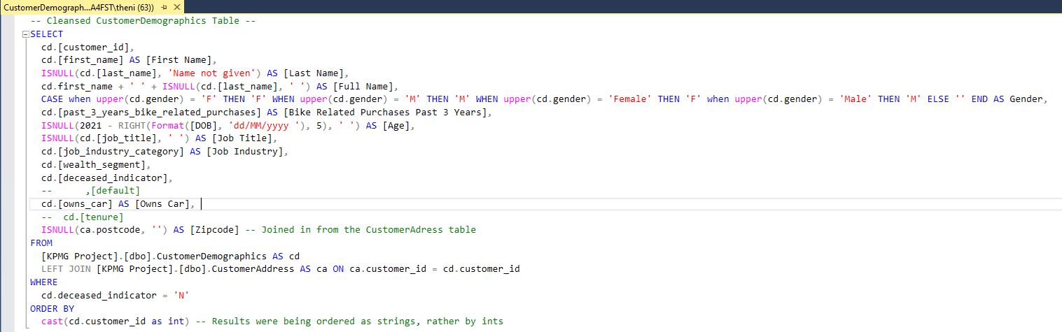 GitHub - NicksonPoon/KPMG-Virtual-Internship-Project: SQL code used to ...