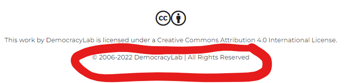 Remove copyright in footer · Issue #899 · DemocracyLab/CivicTechExchange · GitHub