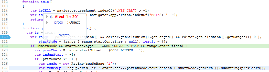 Ckeditor 4 editor.getSelection().getRanges()[ 0 ] incorrect result in ...