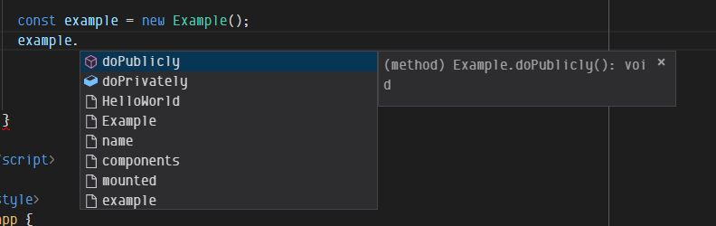 Vetur seems to intellisense private properties in d.ts · Issue #877 · vuejs/vetur · GitHub