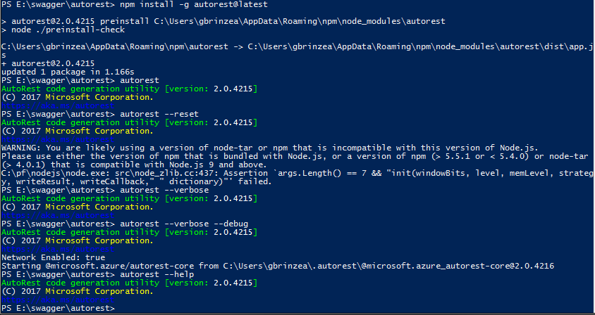 AutoRest shows almost no output after installing from npm · Issue #2749 · Azure/autorest · GitHub