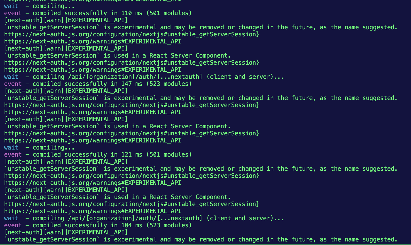 Warnings Cluttering Up The Console · Issue 5873 · Nextauthjsnext Auth · Github