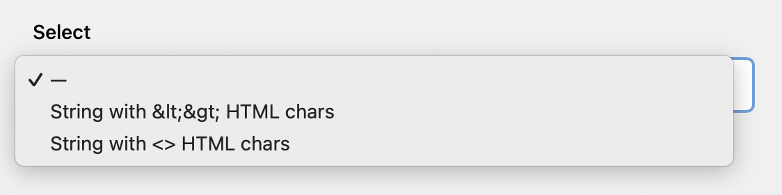Structure field: Double-escaping for placeholders in hardcoded option ...