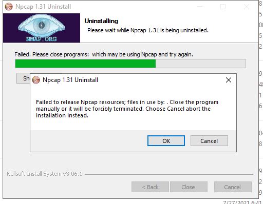 Npcap lwf driver has failed to be installed Error: 0x8007000d · Issue ...