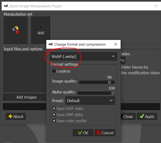 Support For Webp Export · Issue 257 · Alessandrofrancesconigimp Plugin Bimp · Github