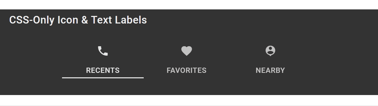 CSS only tab indicator has a positioning bug, and is the wrong color when using .mdc-theme--dark ...