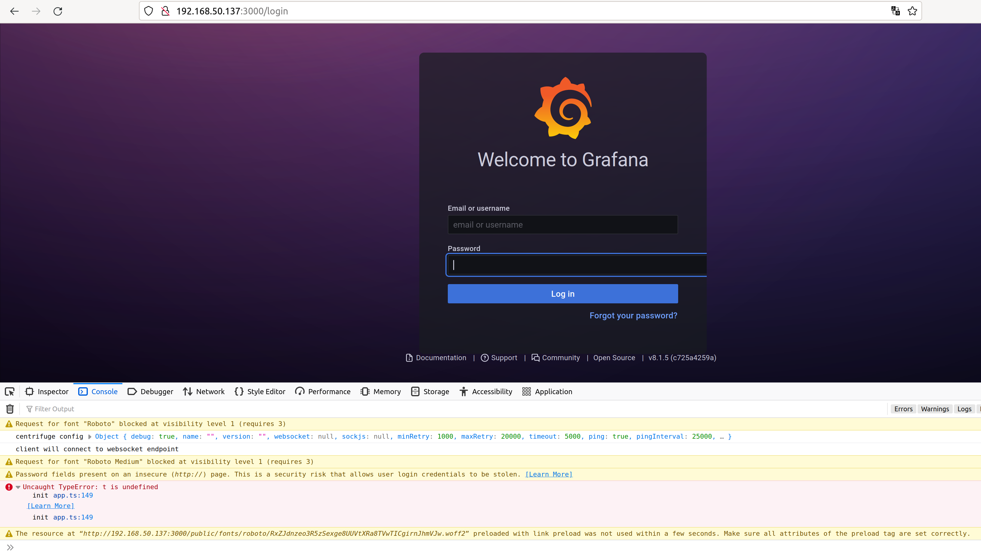 Grafana login broken on Firefox? · Issue #9 · PiRogueToolSuite/pirogue-os · GitHub