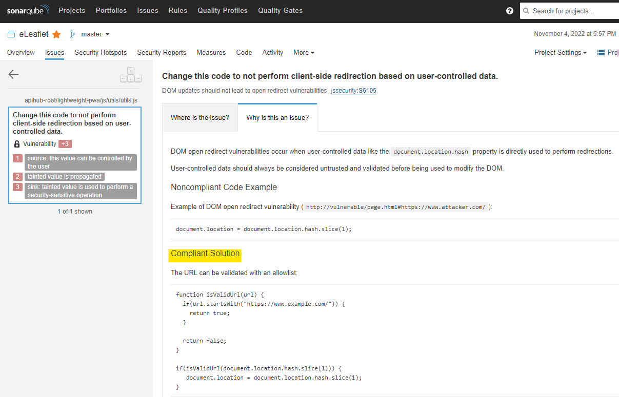 Client-side redirection static code analisis issue · Issue #1020 · PharmaLedger-IMI/epi ...