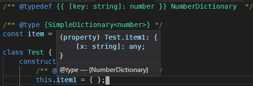 Intellisense Ignores Jsdoc Given Type Of Class Variables Set As Empty Object · Issue 26573