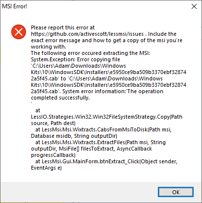 "The operation completed successfully" error · Issue #123 · activescott ...