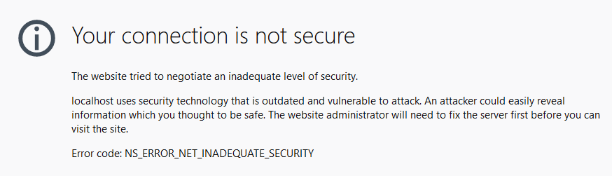Firefox 67 0 4 Won T Negotiate An Ssl Connection With Localhost · Issue 11719 · Dotnet