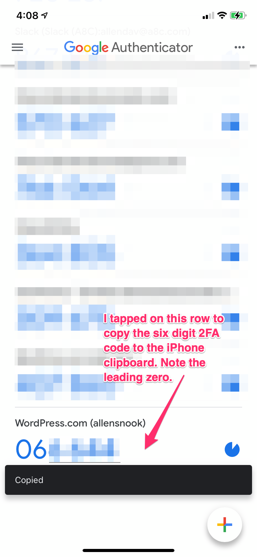 Google Authenticator 2FA codes with leading zeros are copied without ...