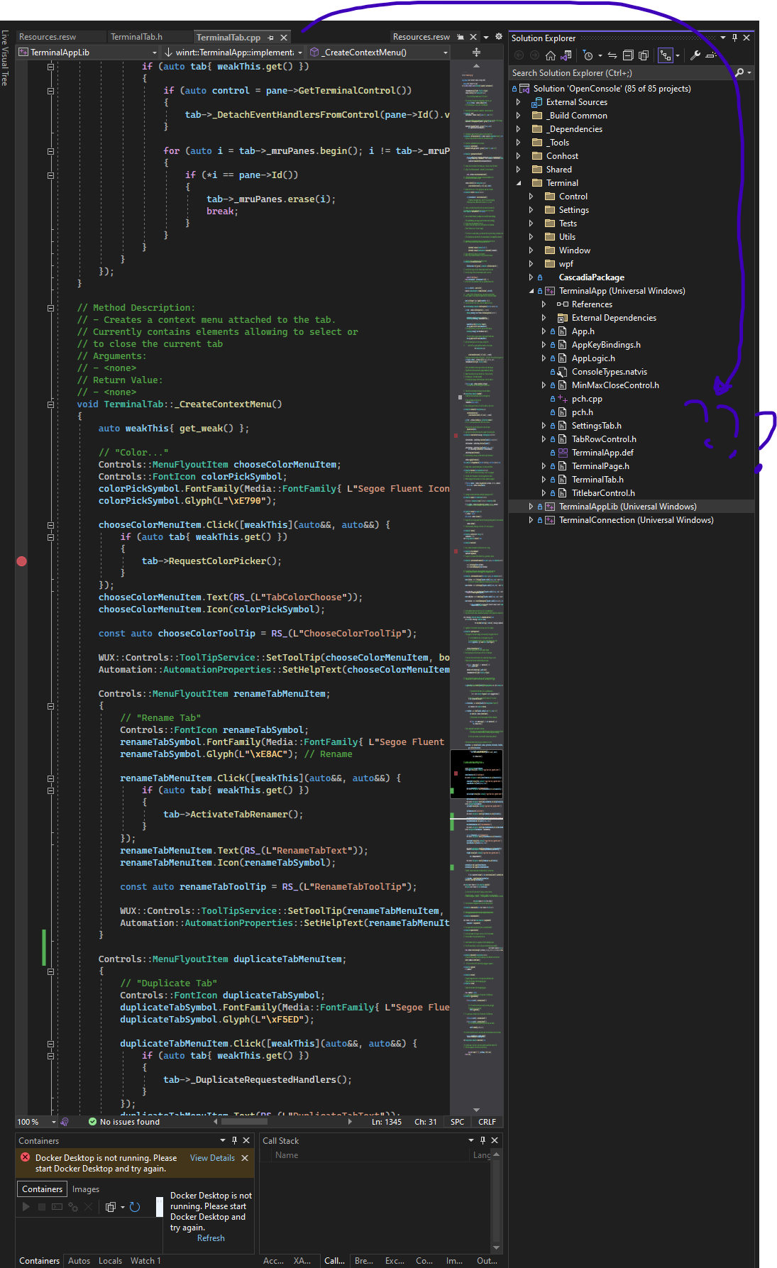Add the "Move Tab to New Window" item to the context menu of the tabs ...