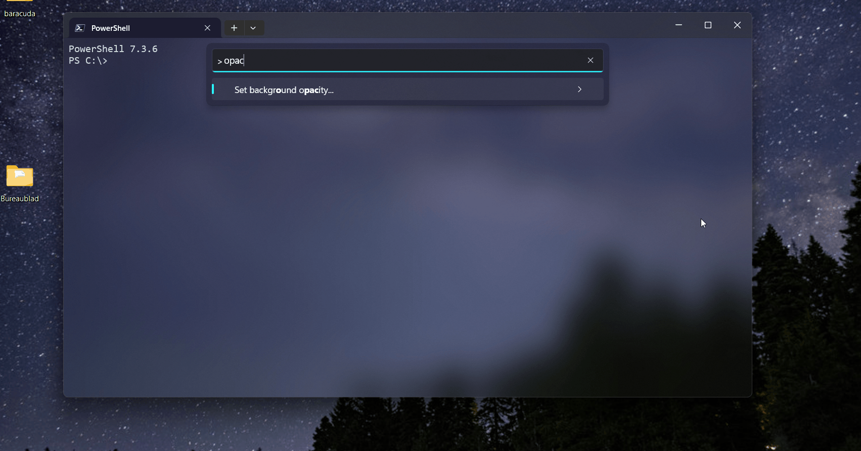Adjust Opacity to 100% with Color Scheme in Unfocused Appearance that ...