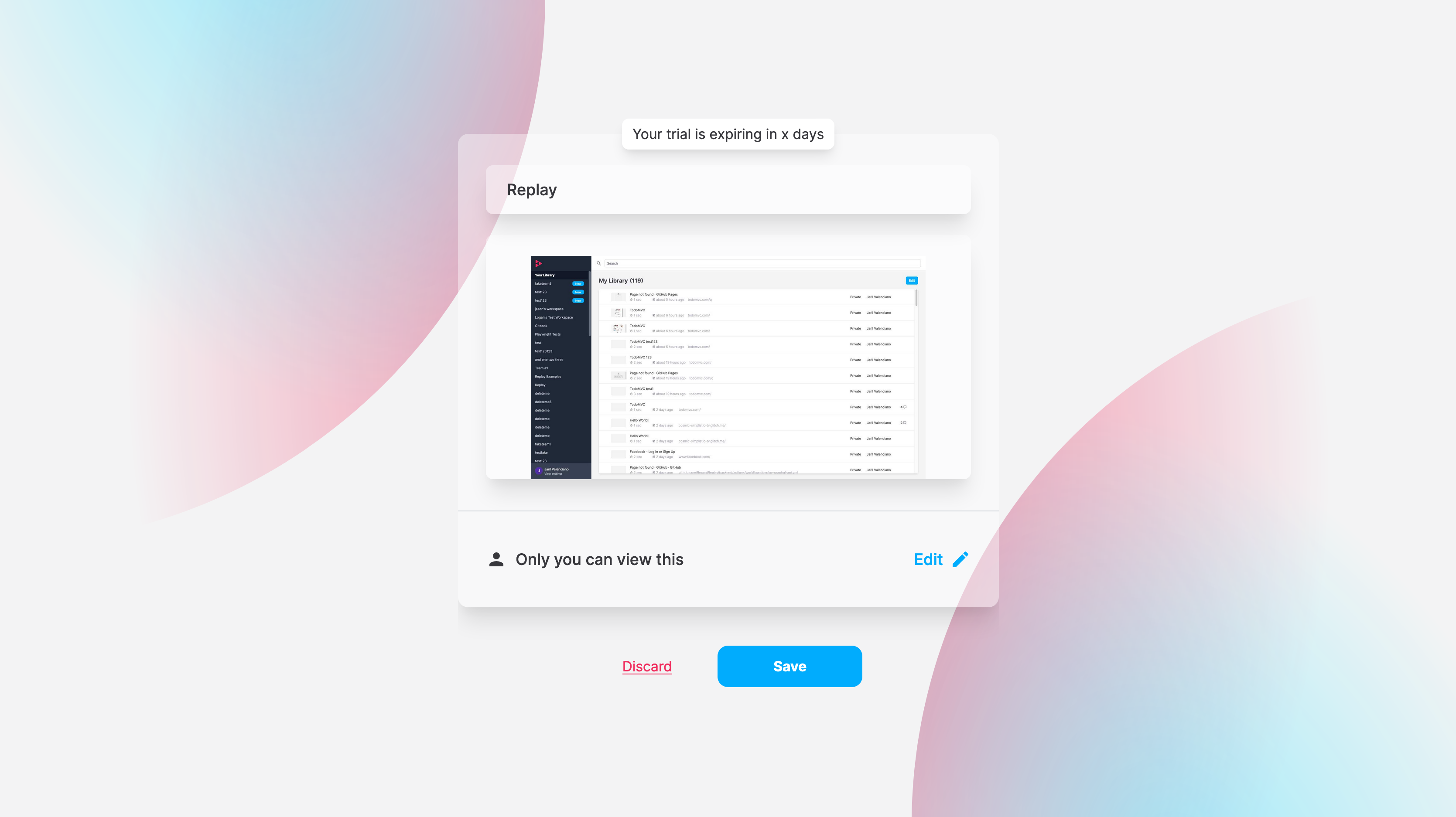 Put back a trial badge on top of the upload screen · Issue #4097 · replayio/devtools · GitHub
