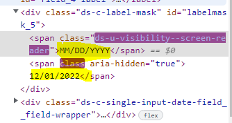 Calendar Picker changes the Hint text label from "MM/DD/YYYY" to date entered when text input ...