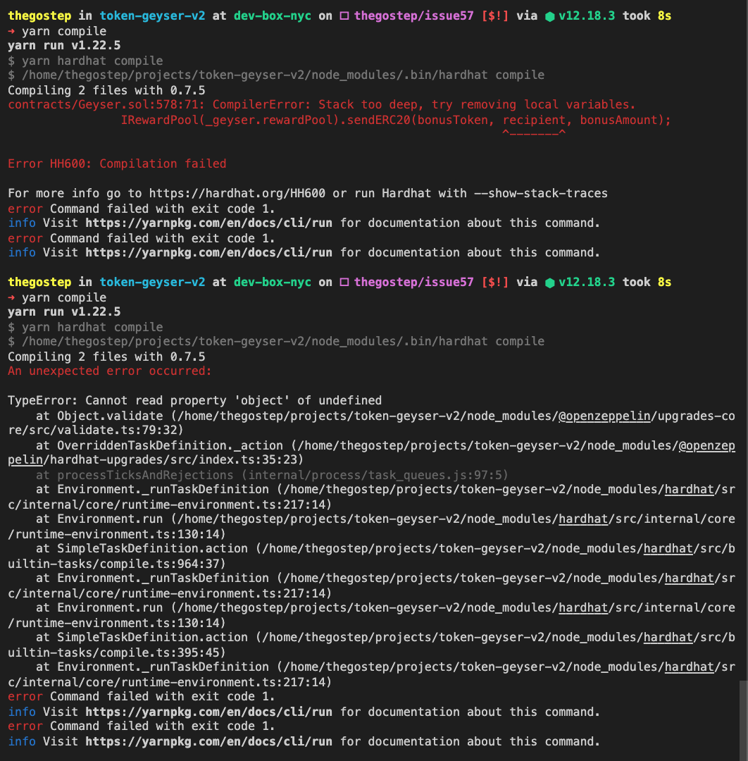 Hardhat plugin prevents "Stack too deep" errors from reaching the console · Issue #250 ...