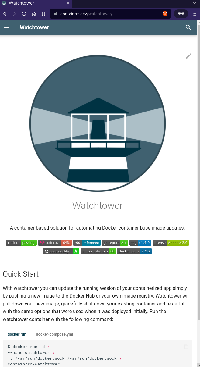 Documentation Website is offline · Issue #1310 · containrrr/watchtower · GitHub