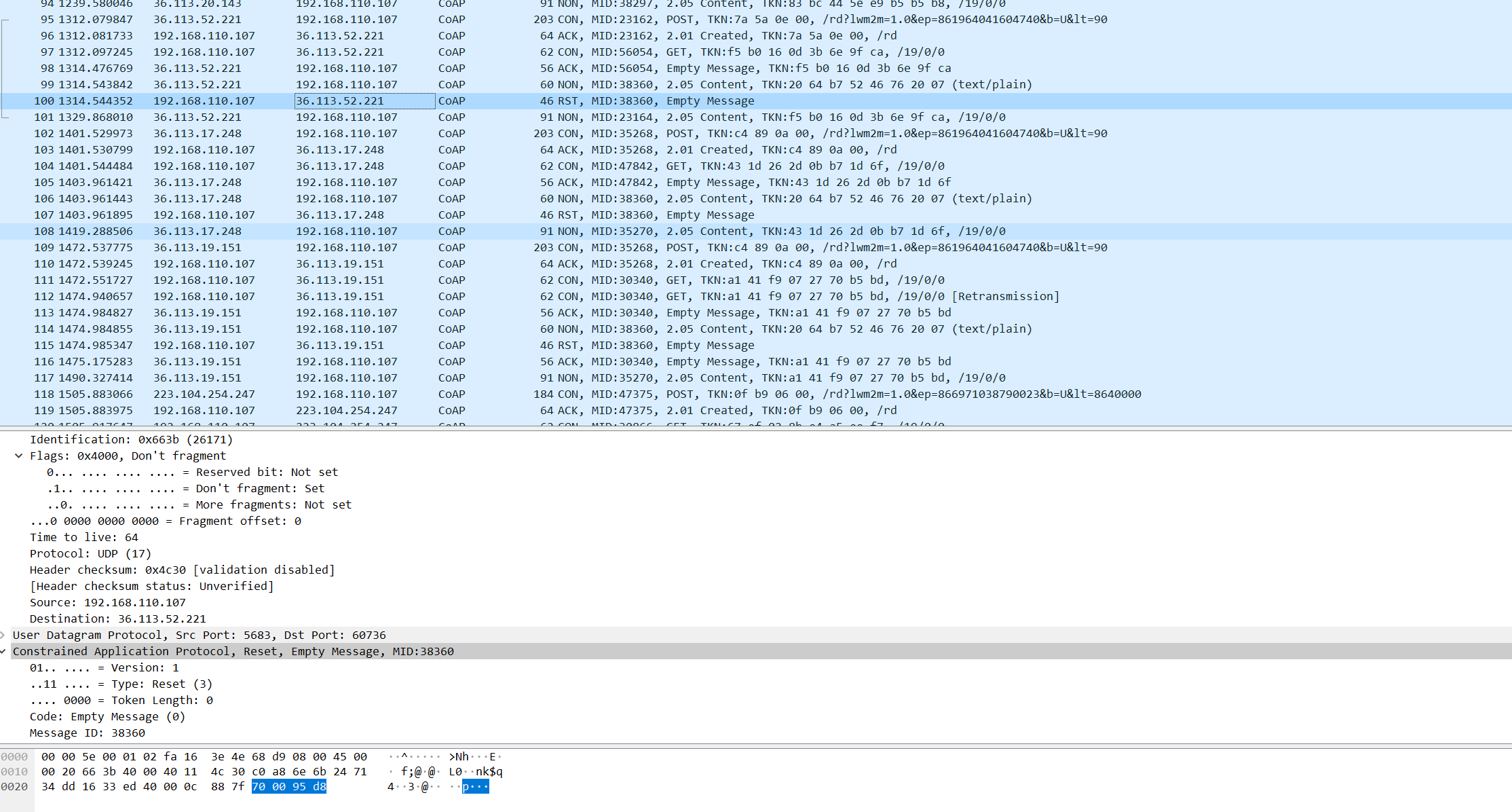 Endpoint report a NON message and the server respond to an RST message · Issue #864 · eclipse ...
