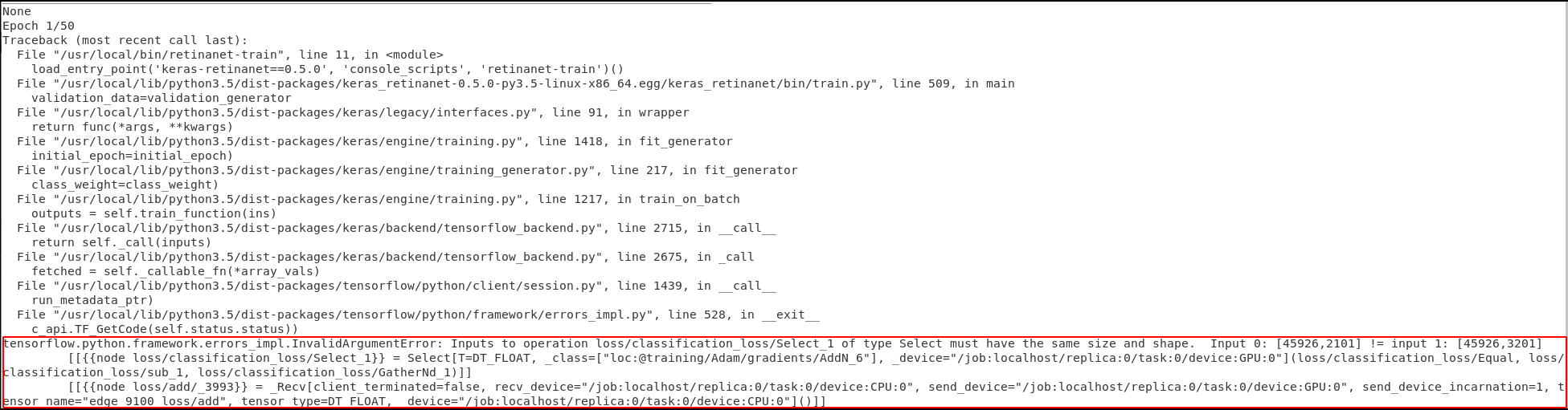 I Got This Error While Training From A Snapshot Inputs To