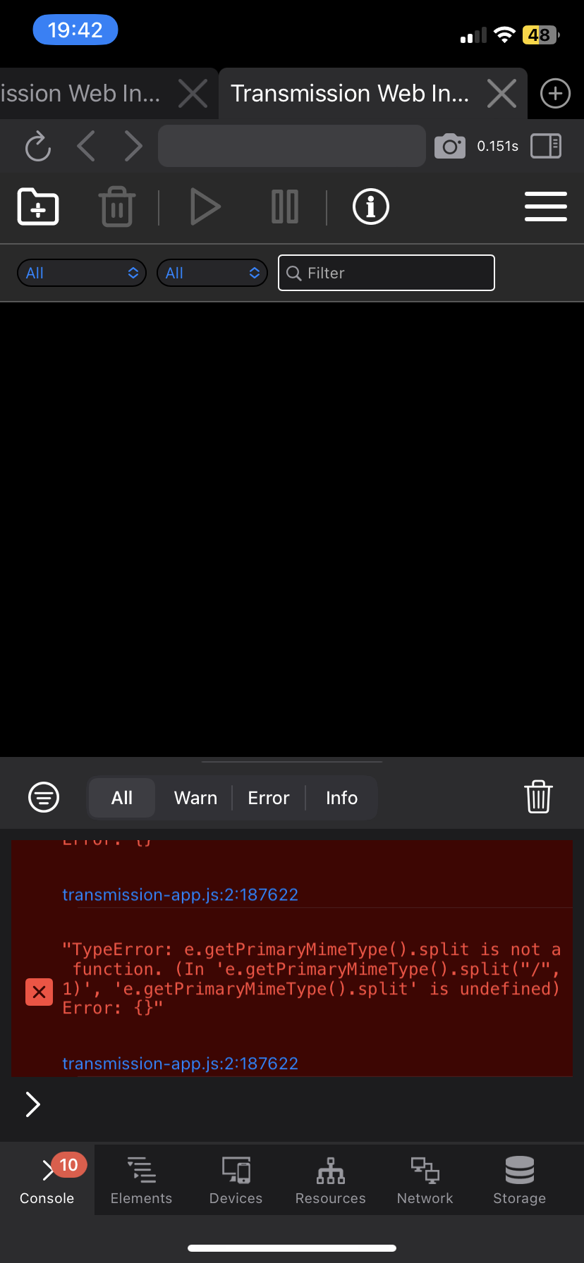 'e.getPrimaryMimeType().split' is undefined · Issue #4087 · transmission/transmission · GitHub