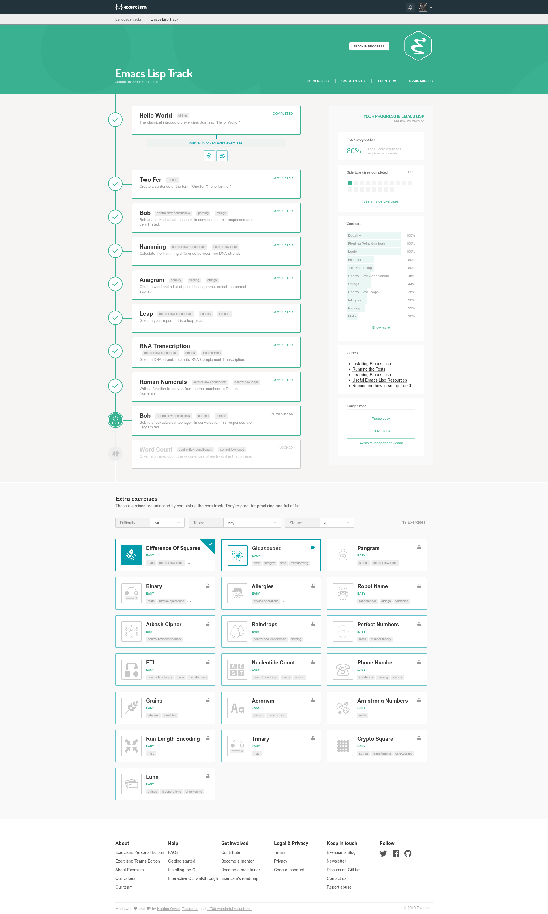 Bug in elisp track · Issue #4882 · exercism/exercism · GitHub