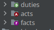 Sort act / fact / duty folders list this