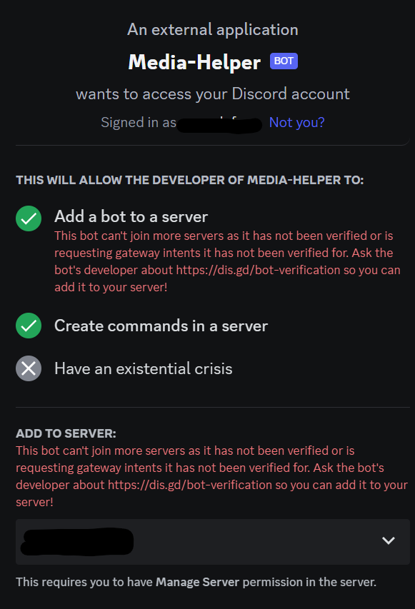 Unable to add to discord servers · Issue #1 · eartharoid/discord-media ...