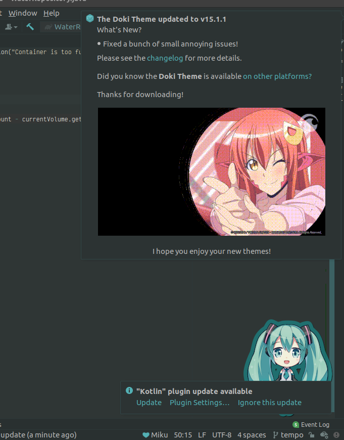 The links of the Miku theme on the Welcome screen are Purple · Issue #73 · doki-theme/doki-theme ...
