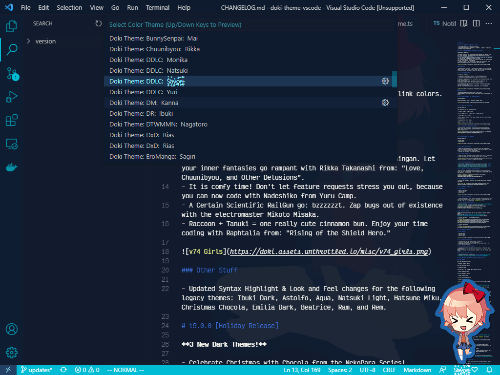Sayori Dark not available in vscode but it's in Jetbrains IDE · Issue #133 · doki-theme/doki ...