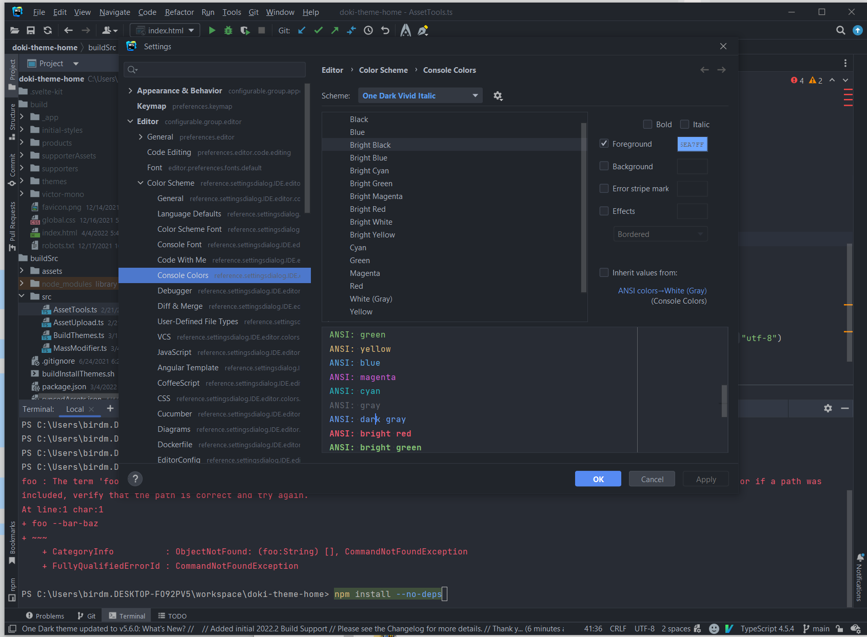 Command line options are not visible on terminal, for IDE supported ...