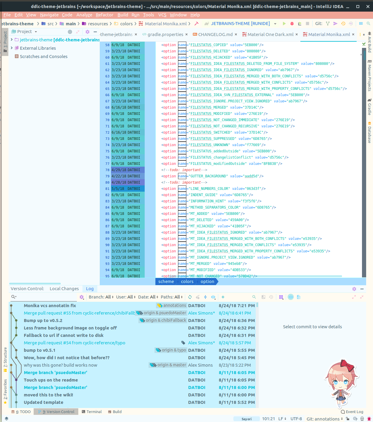 Git Annotate hard to read · Issue #31 · doki-theme/doki-theme-jetbrains · GitHub