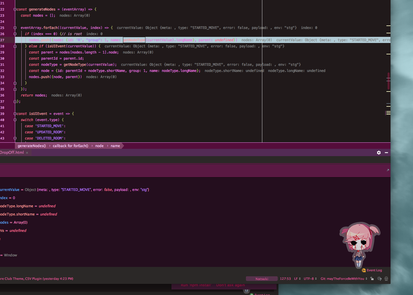 Call Stack debugger execution point conformity · Issue #70 · doki-theme/doki-theme-jetbrains ...