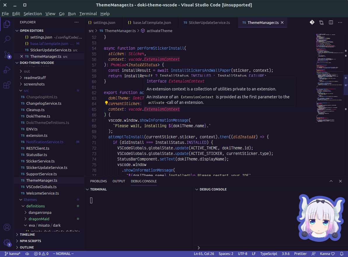 Kanna Kamui Skin · Issue #24 · doki-theme/doki-theme-vscode · GitHub