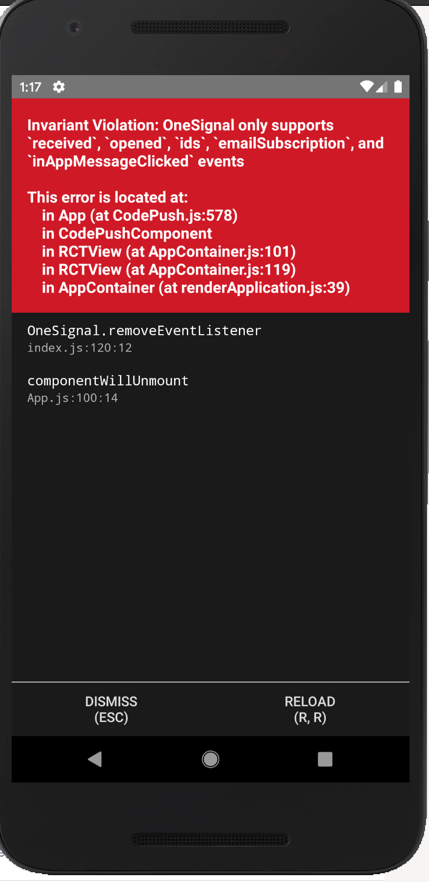 Onesignal Only Supports `received` `opened` `ids` `emailsubscription` And