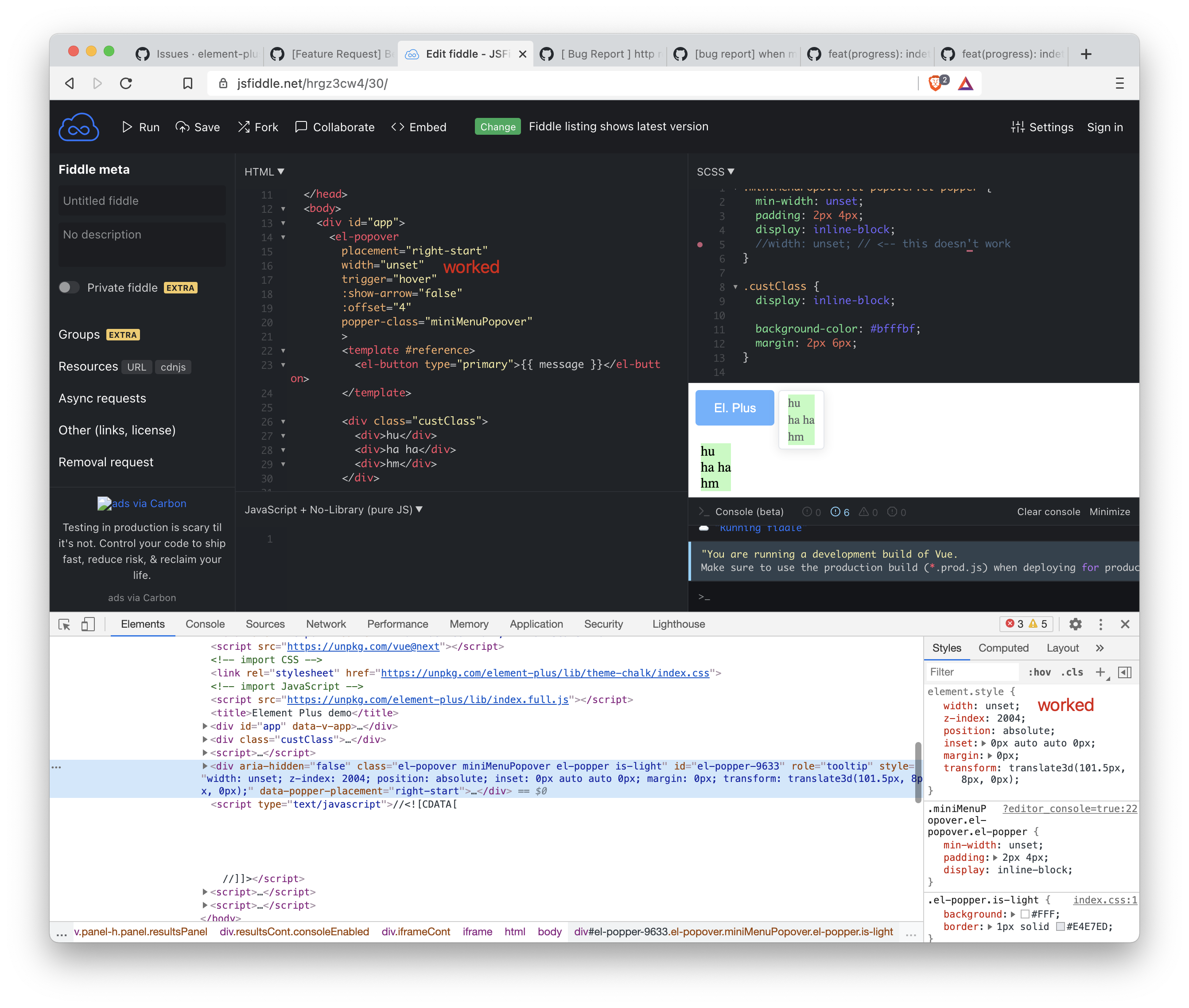 [Feature Request] Better flexibility of Popover's width is needed · Issue #1866 · element-plus ...