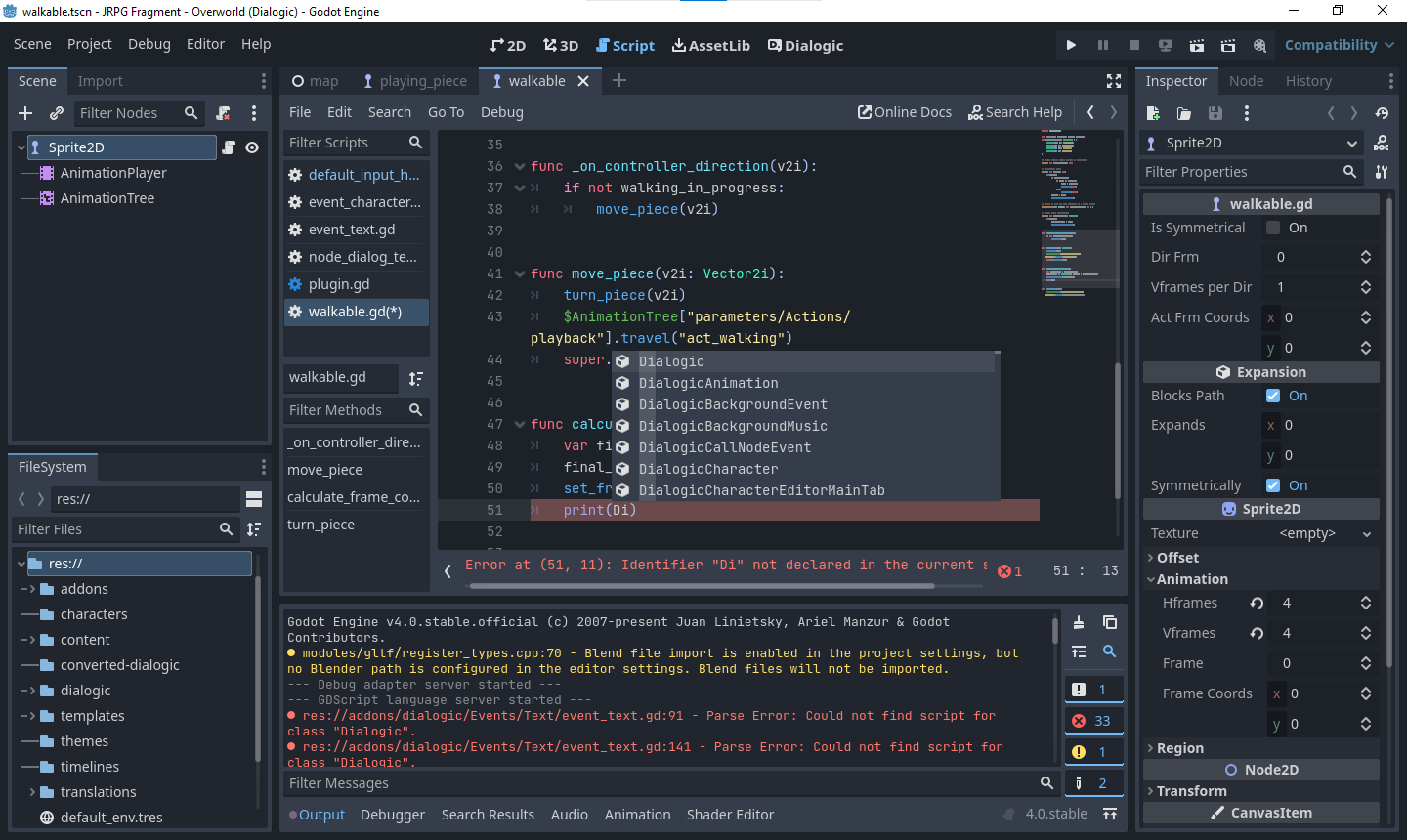 Dialogic is wrongly read as a Class when it's supposed to be a ...