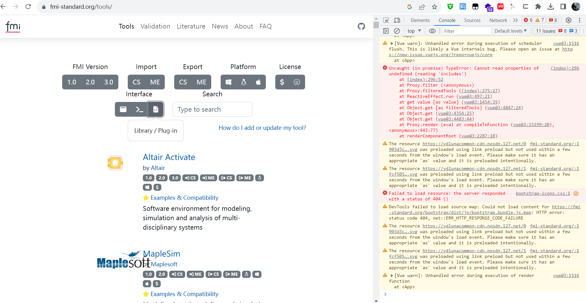 Your home page cannot use filter for tools. · Issue #1901 · modelica/fmi-standard · GitHub
