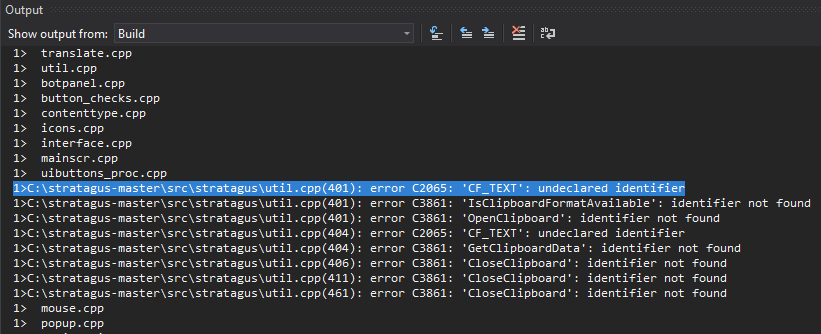 Getting Linking Errors In Msvc 2015 · Issue 236 · Wargusstratagus · Github