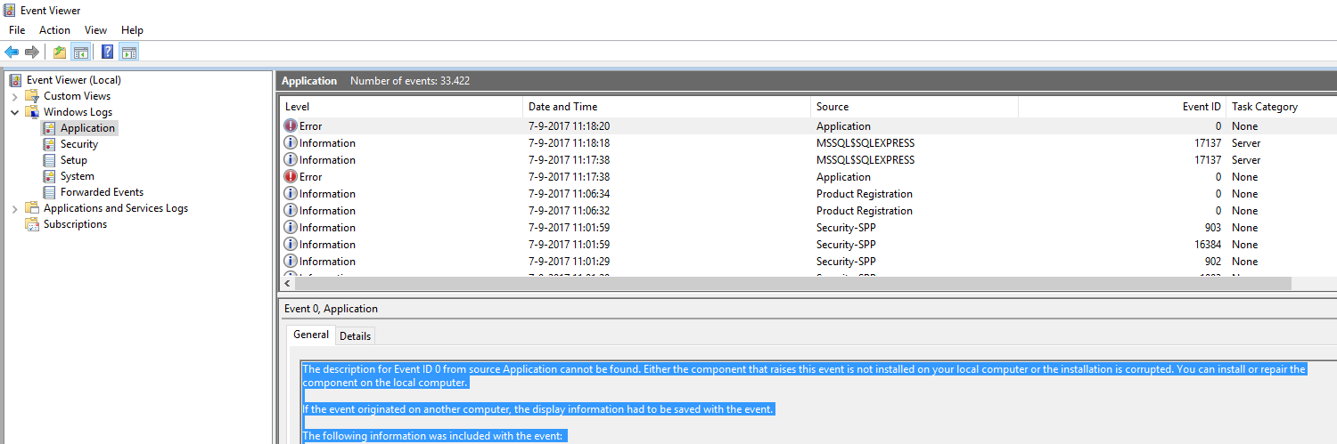 Logging to EventViewer. Description for event can not be found. · Issue ... Logging to EventViewer. Description for event can not be found. · Issue ...
